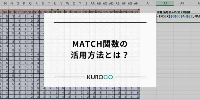 MATCH関数とは Excelでの使い方やビジネスにおける活用事例をご紹介 – 中小企業のデータ分析・活用支援ならKUROCO